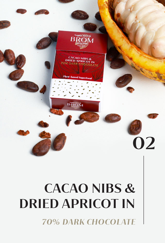 BROM เมล็ดโกโก้บดหยาบ (คาเคานิบส์) เคลือบช็อกโกแลต